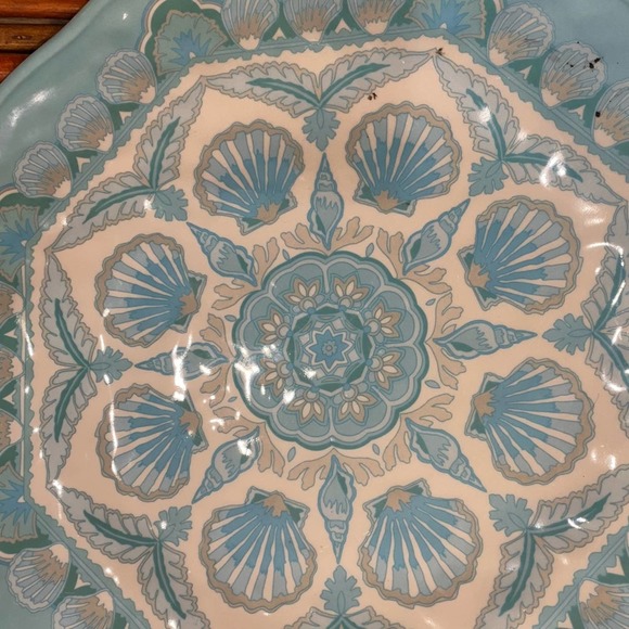 Sigrid Olsen | Dining | Sigrid Olsen Aqua Blue White Seashell Pattern ...